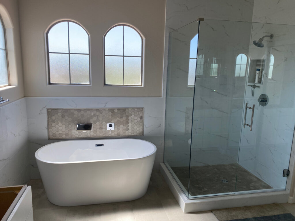 Modern Freestanding Bathtub & Glass Shower Design | Luxury Bathrooms