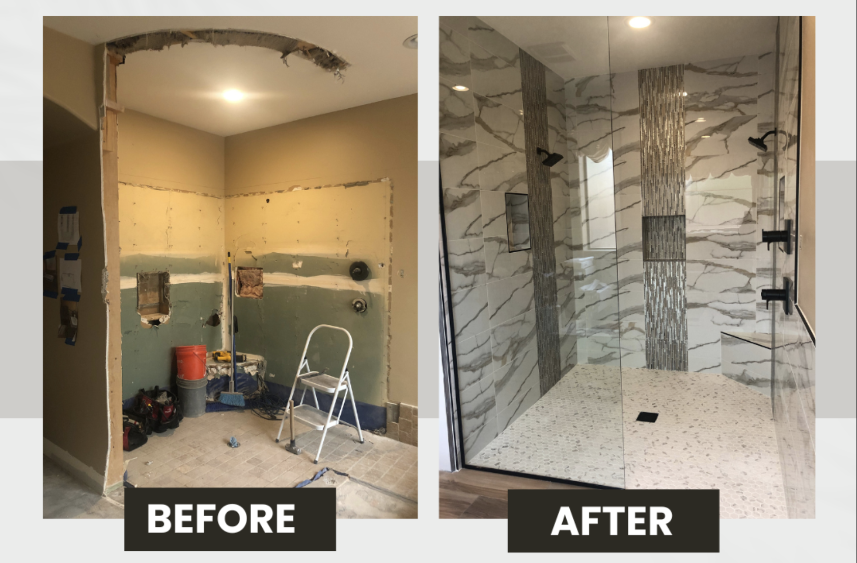 Shower Remodel Before & After | Stunning Bathroom Transformation